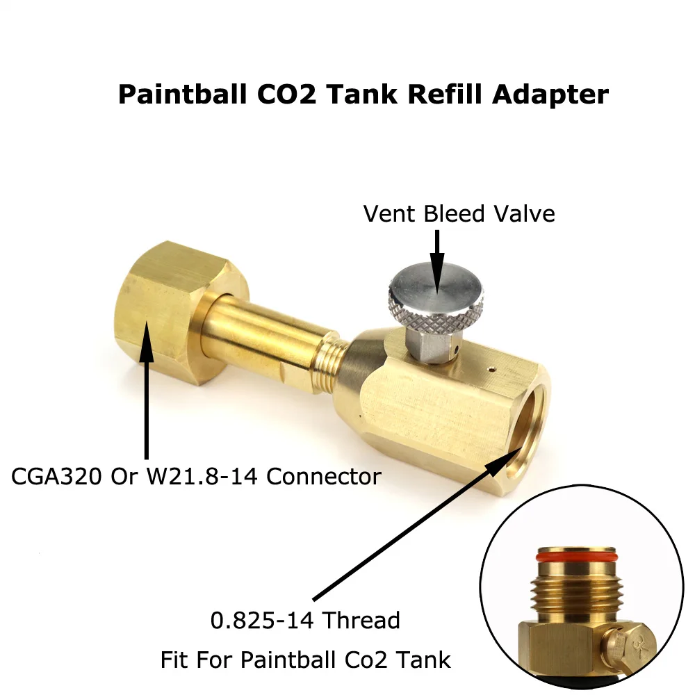 NEW CO2 Tank Fill Station Adaptor with Bleed Valve Fit W21.8-14(DIN 477 ...
