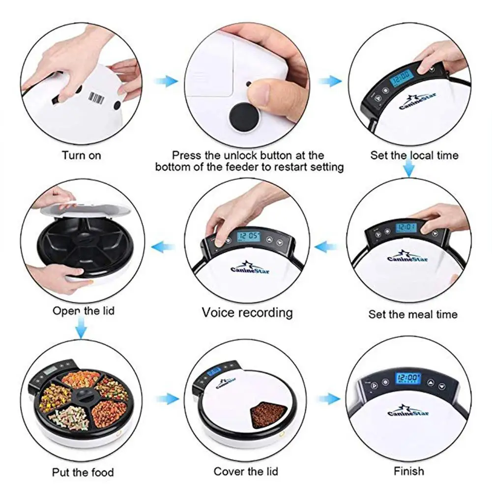 Automatic Feeder Pet Timing Feeding Machine Wet Dry Dual Use Food ...
