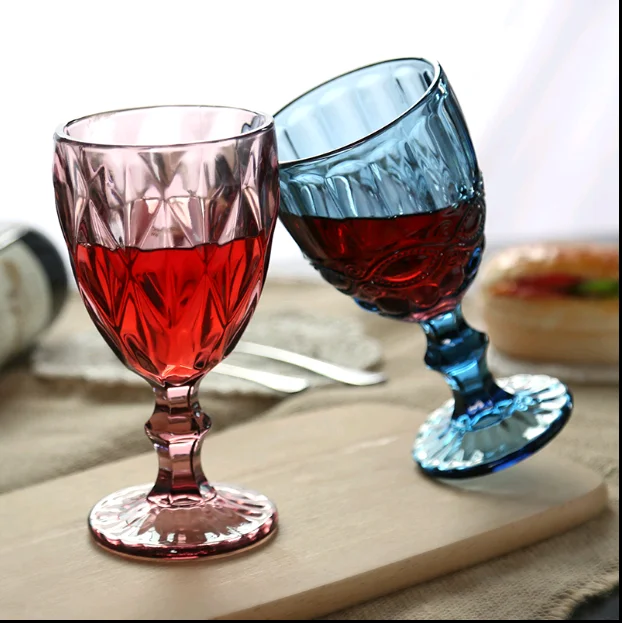 Juego de copas de vino de 3 colores, 8oz, 240ml, diseño Vintage, en ...
