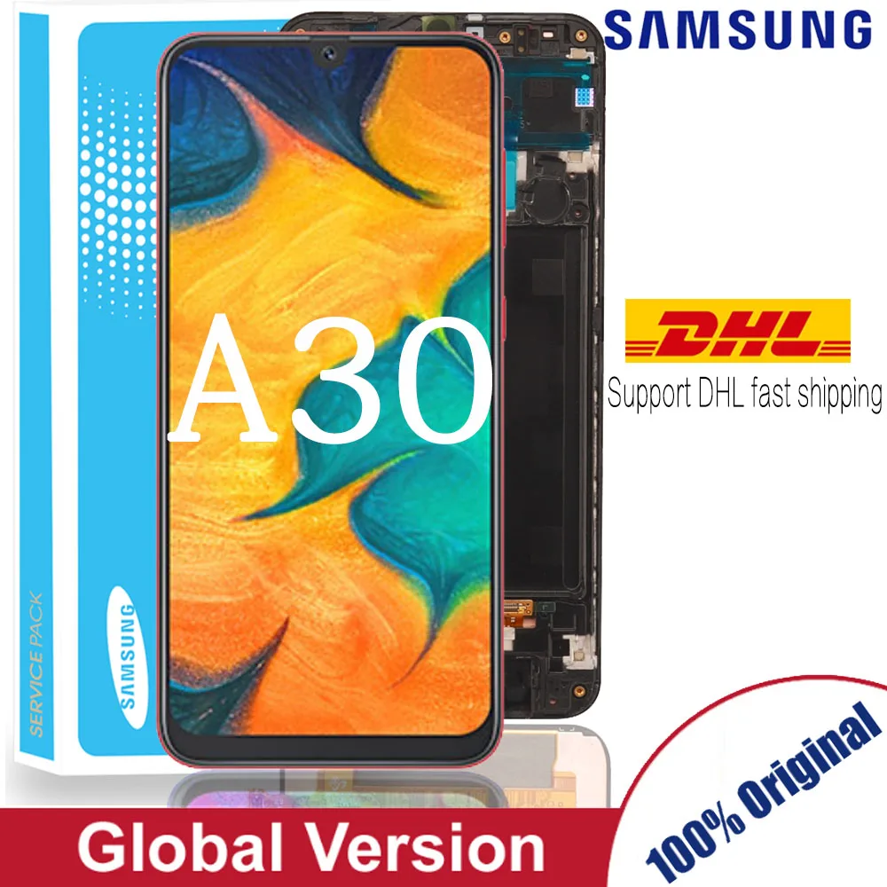 Original 6.4'' Super AMOLED LCD Display for samsung Galaxy A30 A305/DS ...