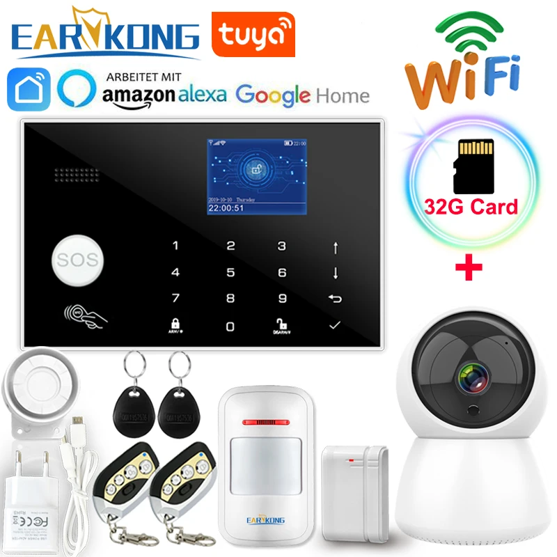 Wifi GSM Alarm System 433MHz Wireless & Wired Detector Burglar Alarms ...