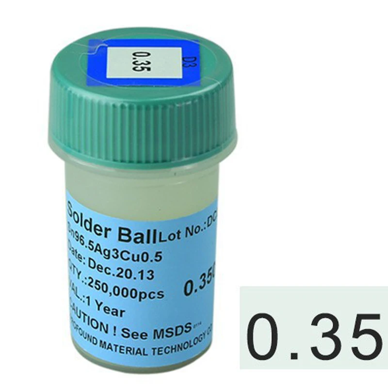 0.35mm lead free 250k BGA reballing soldering balls solder balls ...