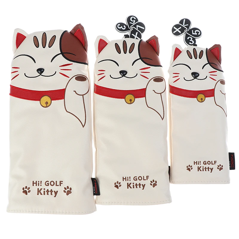 Golf Club Head Covers Cartoon Animal Cat Headcover Driver Fairway Wood ...
