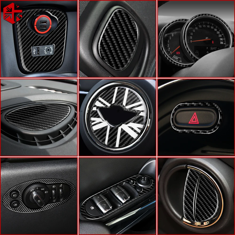 For-MINI-Cooper-F56-F55-F54-Inner-Carbon-Fiber-Sticker-Decal-Cover ...