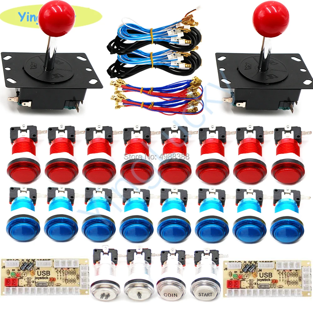 Arcade-Joystick-DIY-zero-delay-pc-USB-sanwa-joysticks-2-Player-Games ...