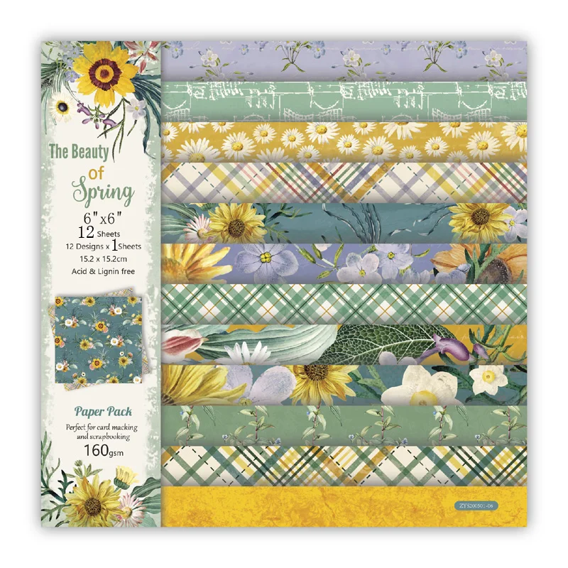 KLJUYP 12 Sheets The Beauty Of Spring Scrapbooking Pads Paper Origami ...