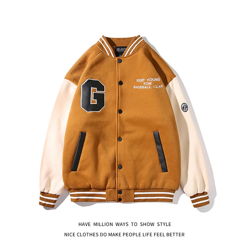 New Arrival Patchwork Letter G Embroidery Woman Baseball Bomber Varsity ...