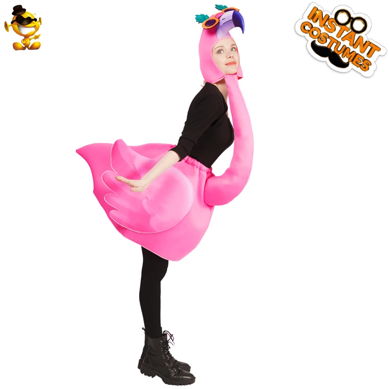 Qlq Pink Flamingo Costumes Purim Party Cosplay Cute Flamingo Jumpsuit ...