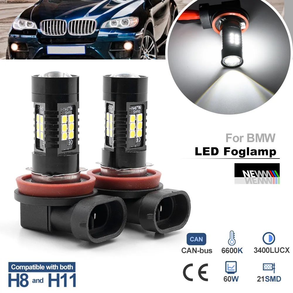 LED H8 H11 Fog Light Bulbs for BMW X1 E84 X3 E83 F25 X4 F26 X5 E70 F15 ...