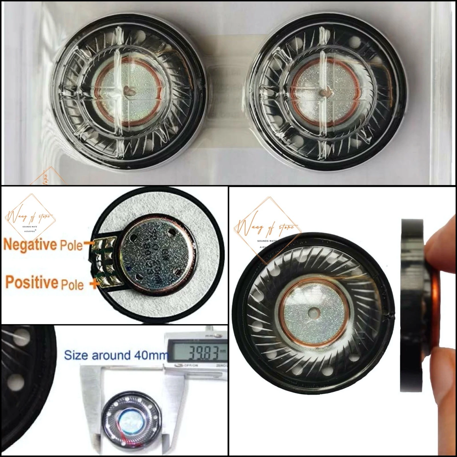 1pair 40mm Headphone Speaker Driver 32ohm For Sennheiser Hd202 Hd205 ...