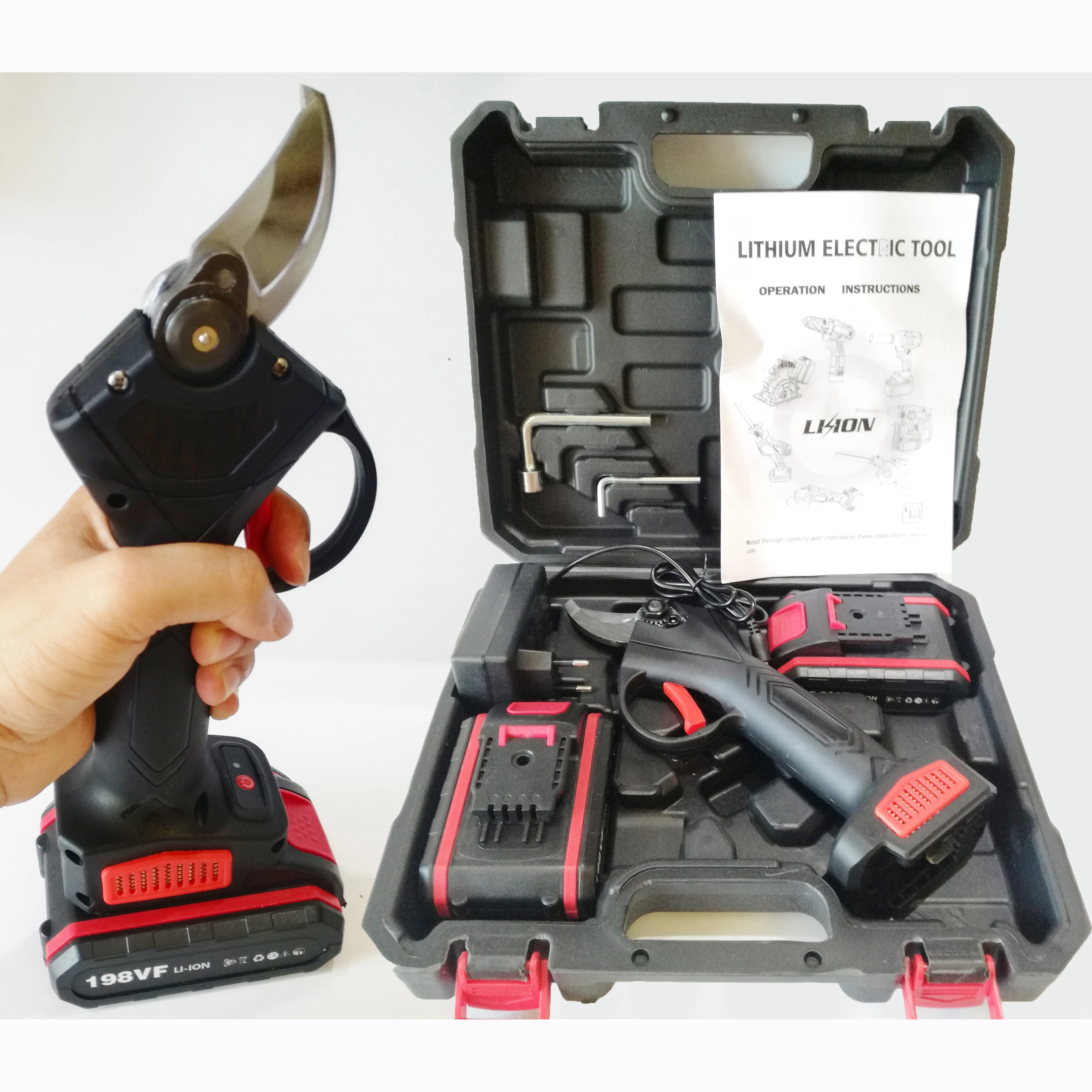 198V Electric Pruning Shears Cordless Secateur Rechargeable Pruning ...