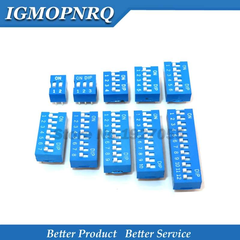 10pcs Slide Type Switch Module 1 2 3 4 5 6 7 8 10 12pin 2.54mm Position ...