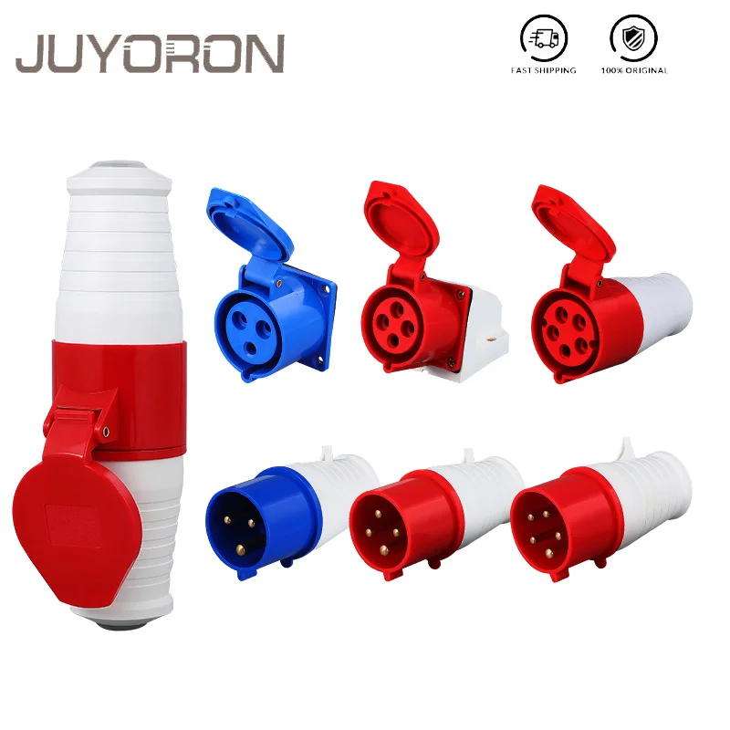 Industrial Plug and Socket 5pin 3core 3P/4P/5P Electrical Connector 16A ...