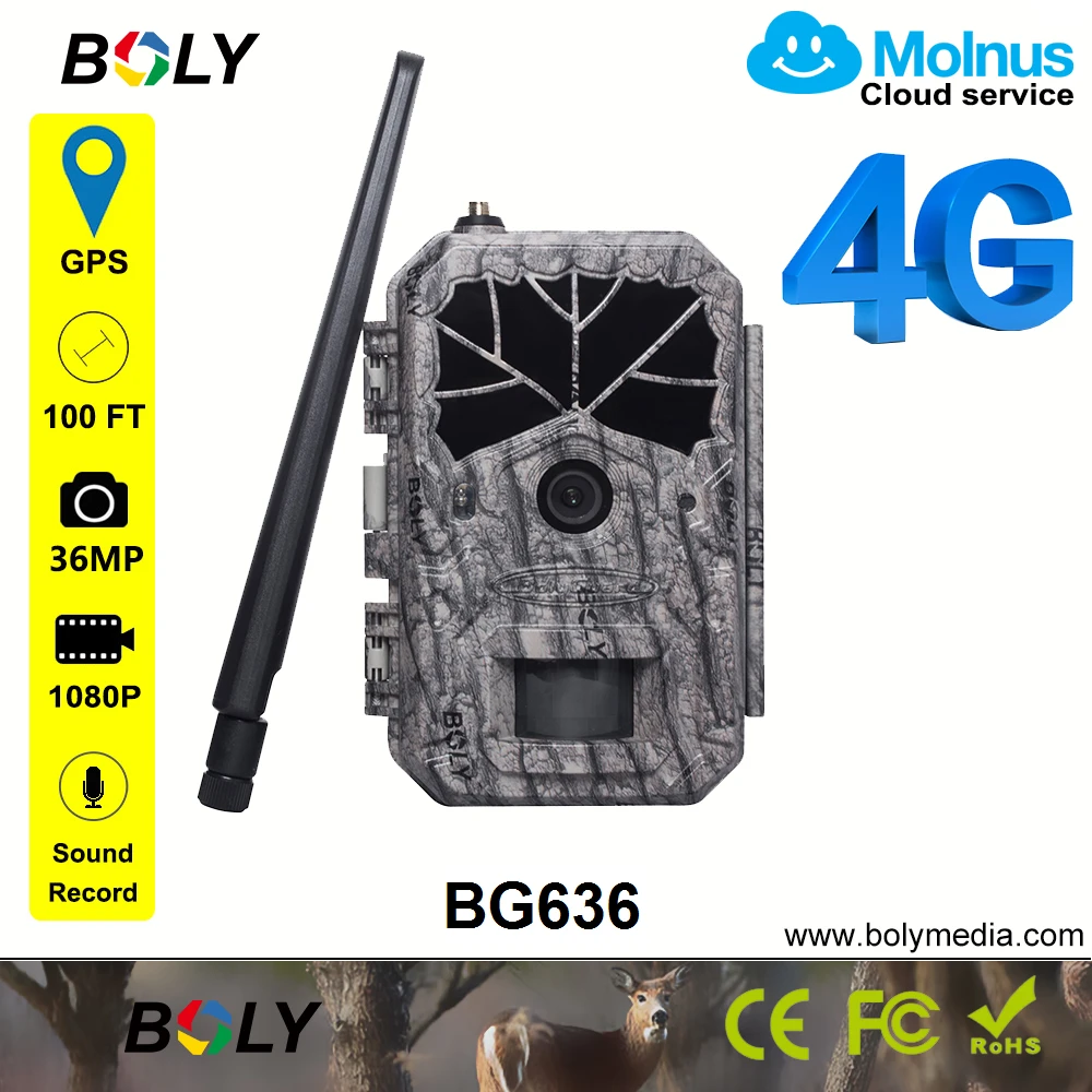 Boly Bg636 Gps 4g Lte Wireless Hunting Camera 110 Degree Lens Black Ir ...