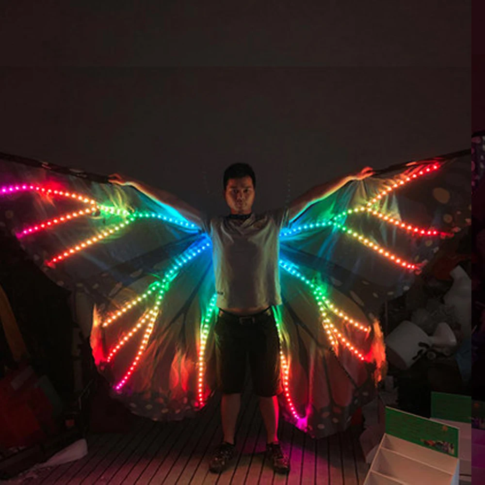 Colorful-Belly-Dance-Performance-Costume-LED-Wings-Dance-Accessories ...
