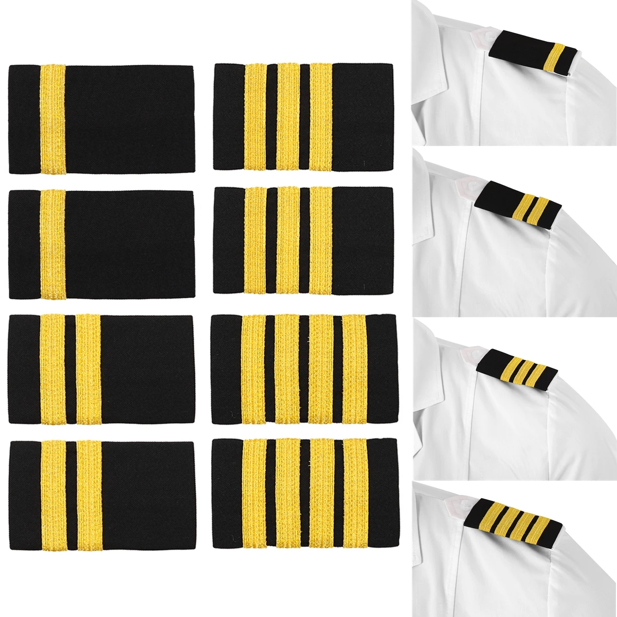 1 Pair Clothing Decor Epaulettes Professional Pilots Uniform Epaulets ...