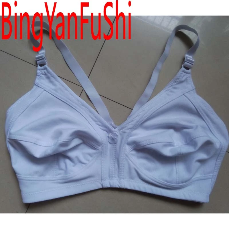 White bra bh soft full cup cotton bras for big bust women wireless ...
