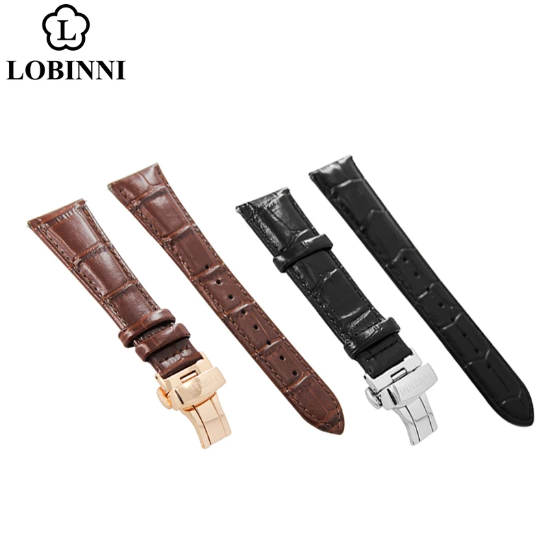 LOBINNI watch band watchband strap Push Button Hidden Clasp Butterfly ...