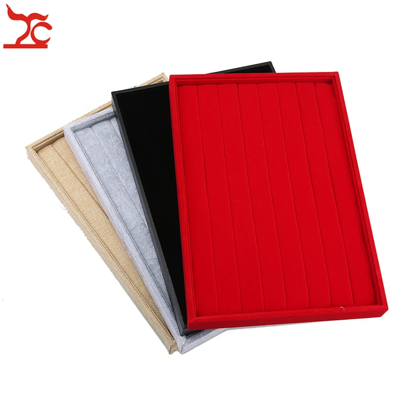 New-Velvet-Ring-Slot-Tray-Red-Black-Grey-Ring-Organizer-Storage-Case ...