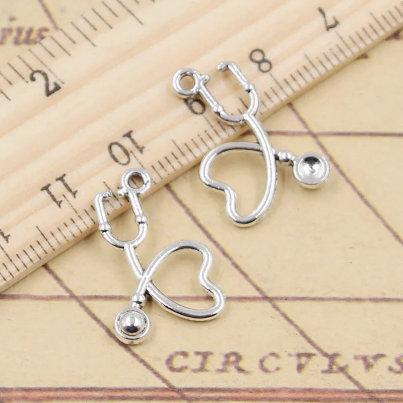 20pcs Charms Doctor Stethoscope 22x14mm Tibetan Silver Color Pendants ...