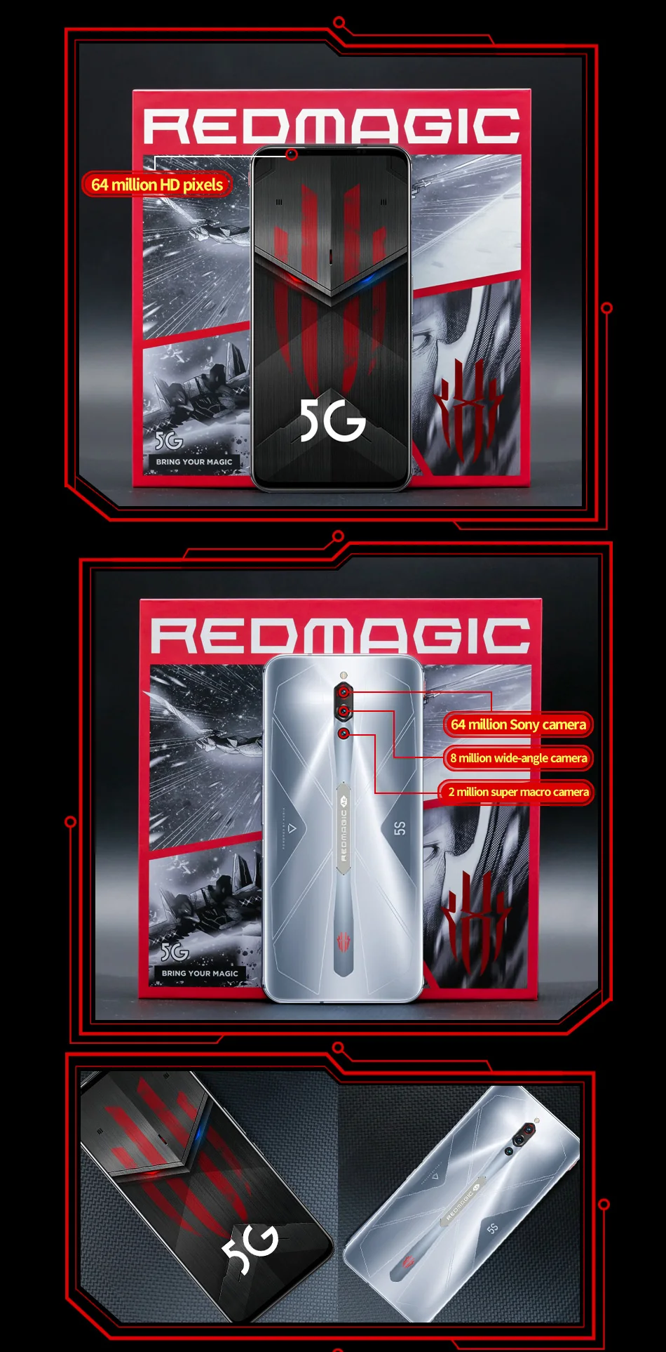 Global Version Nubia Red magic 5S Gaming Smartphone Redmagic 5S 5G Game ...
