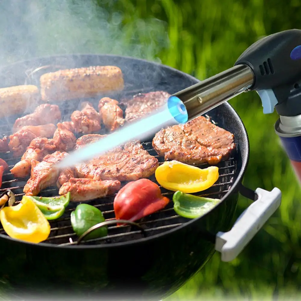 Automatic Ignition Gas Torch Flamethrower Butane Burner Baking Picnic ...