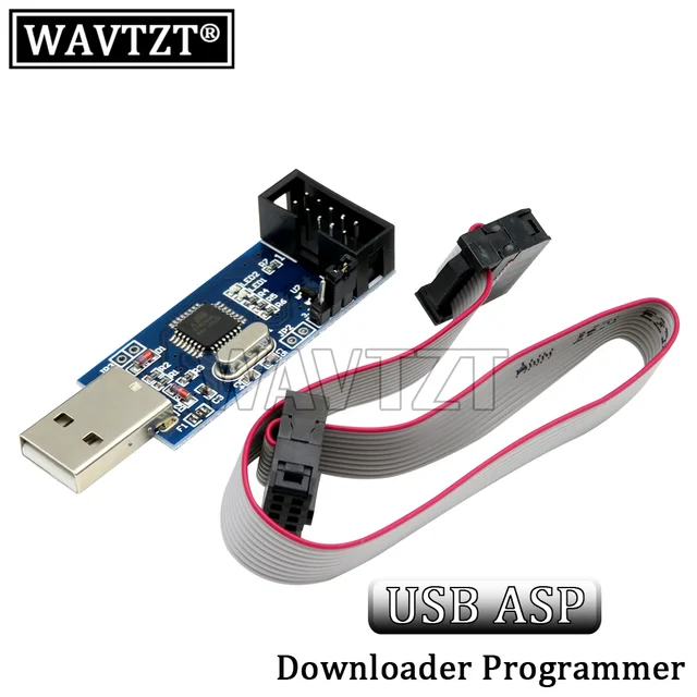 WAVTZT USBASP USBISP AVR Programmer USB ATMEGA8 ATMEGA128 ATtiny/CAN/PWM 10Pin Wire Module DIY ...