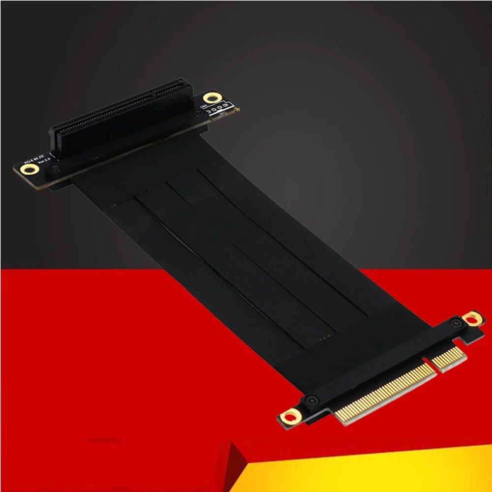 PCI Express 연장 케이블 PCIE x8 x8 그래픽 카드 라이저 케이블 90 도 직각 PCI E X8 슬롯 PCIe ...