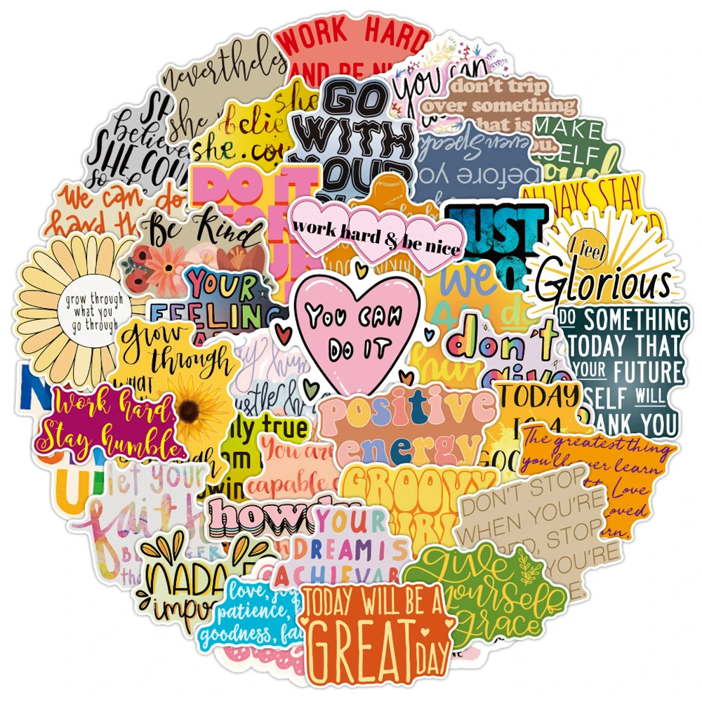 10/30/50/100pcs Colorful Motivational Phrases Stickers Diy Travel ...