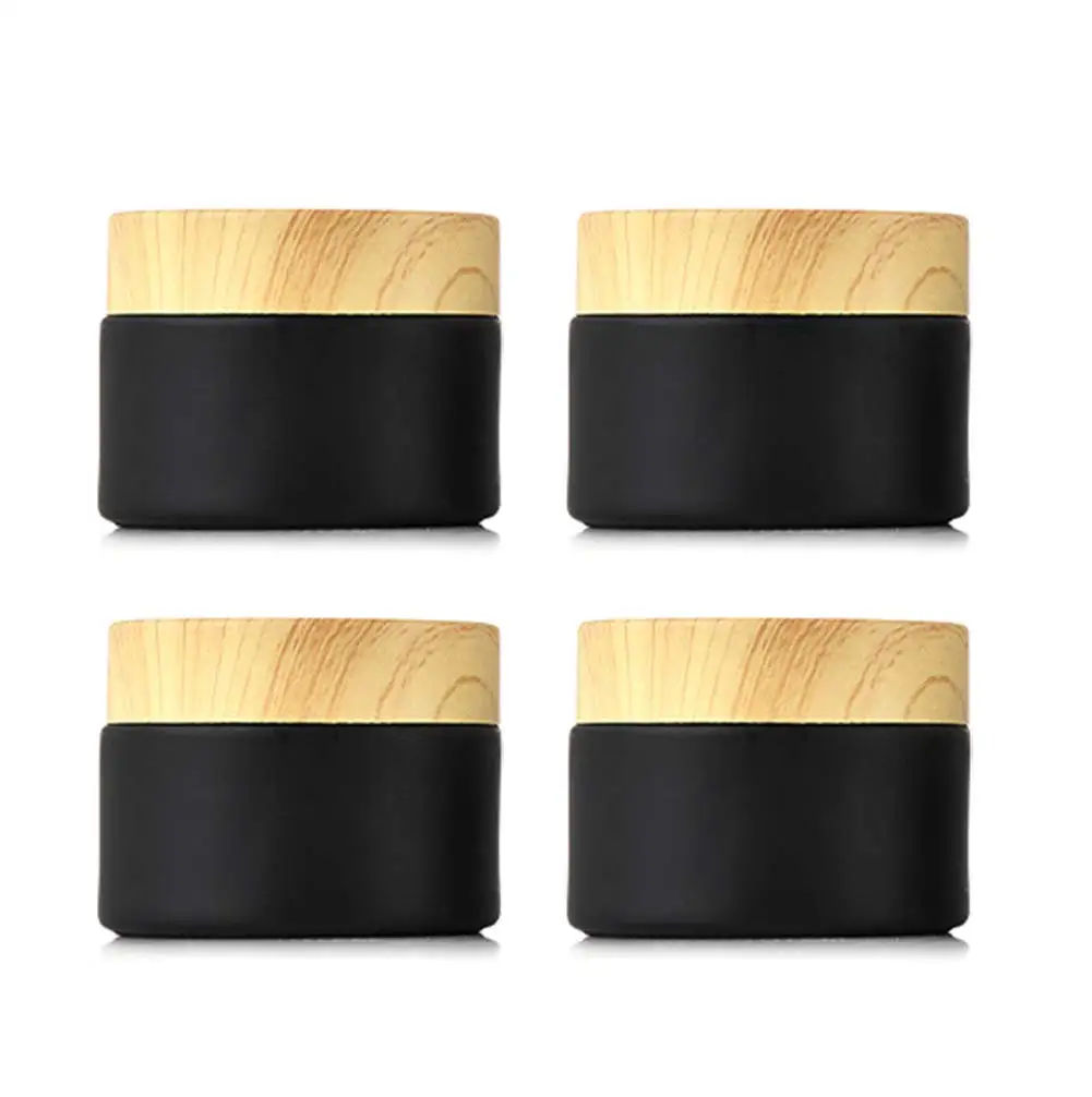 4 Pack 30 Gram Black Frosted Glass Cream Jar,Empty Sample Makeup ...