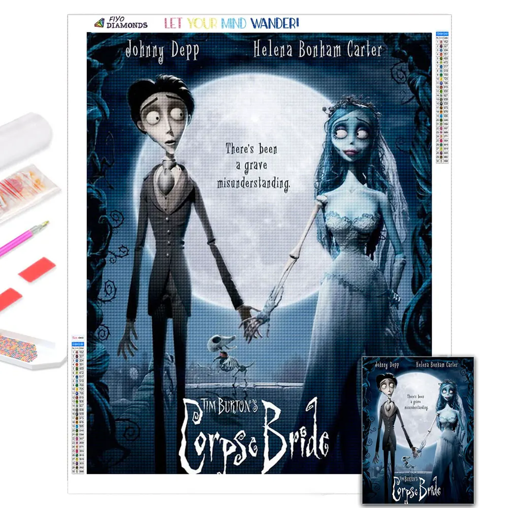 Corpse Bride Diamond Paintings | Corpse Bride Pumpkin Painting - 5d Diy ...