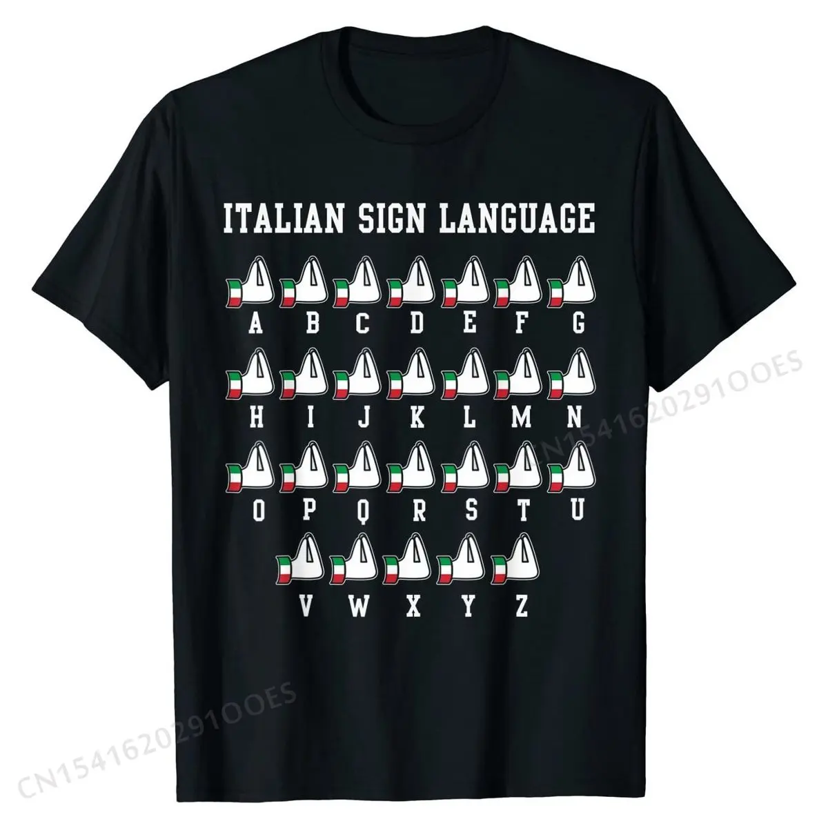 Italian-Sign-Language-Italia-Italy-Italiano-T-Shirt-Cotton-Men-Tops-T ...
