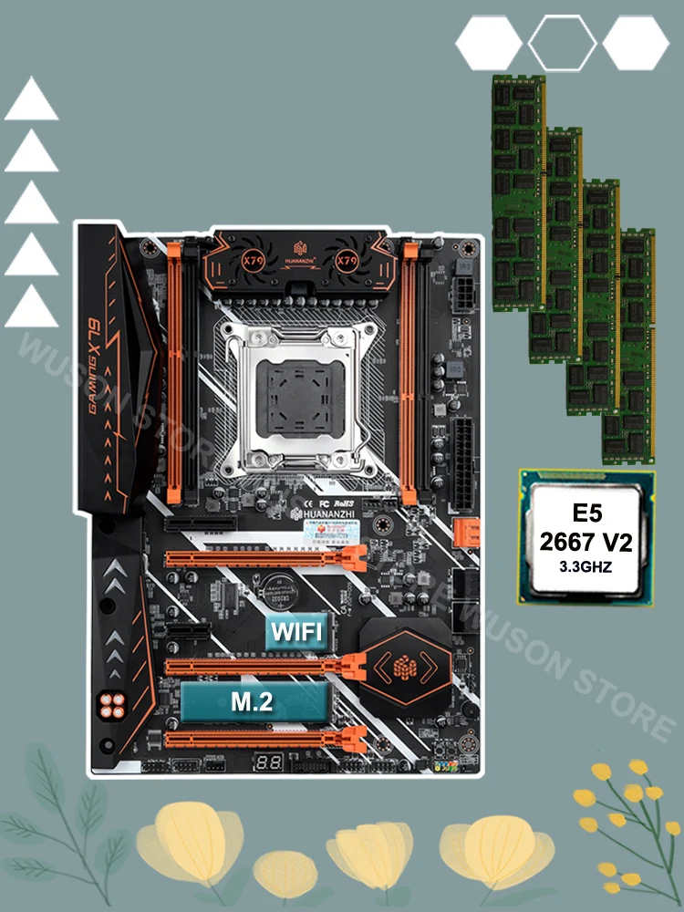 Huanzhi placa mãe para jogos, conjunto de placas mãe para computador m ...