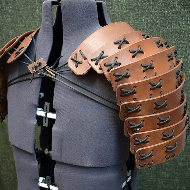 Steampunk Medieval Samurai Shoulder Armor Leather Chest Harness Belt ...