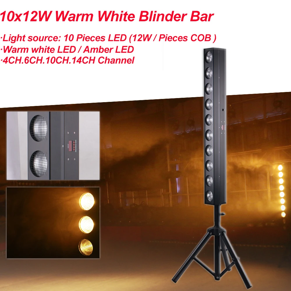 10x12W-COB-Warm-White-Blinder-Bar-Light-COB-Amber-LED-High-Power ...