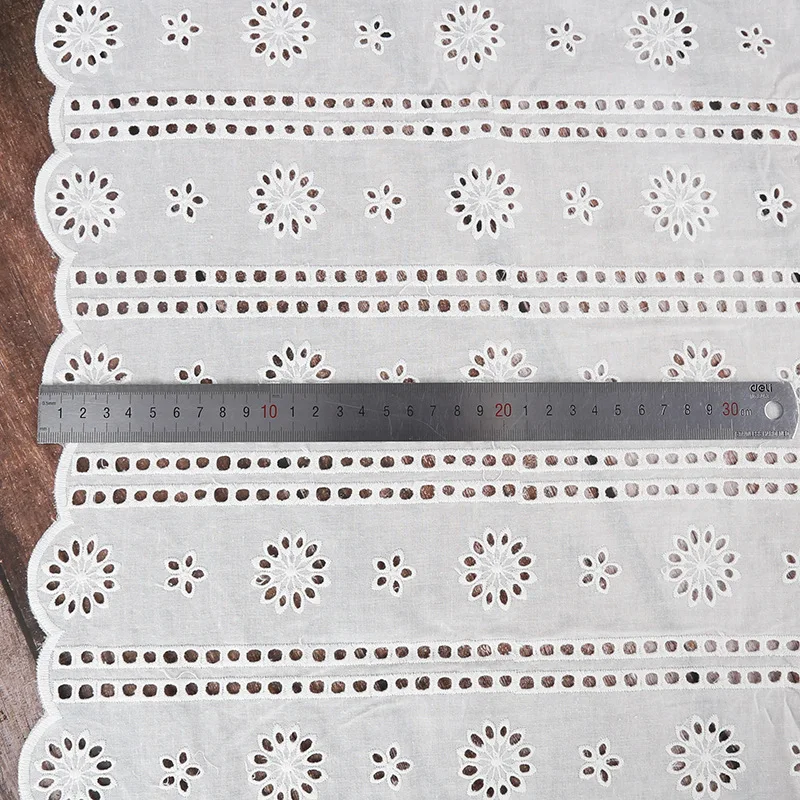 Tela-de-encaje-calado-con-flores-blancas-para-mujer-tela-de-algod-n ...