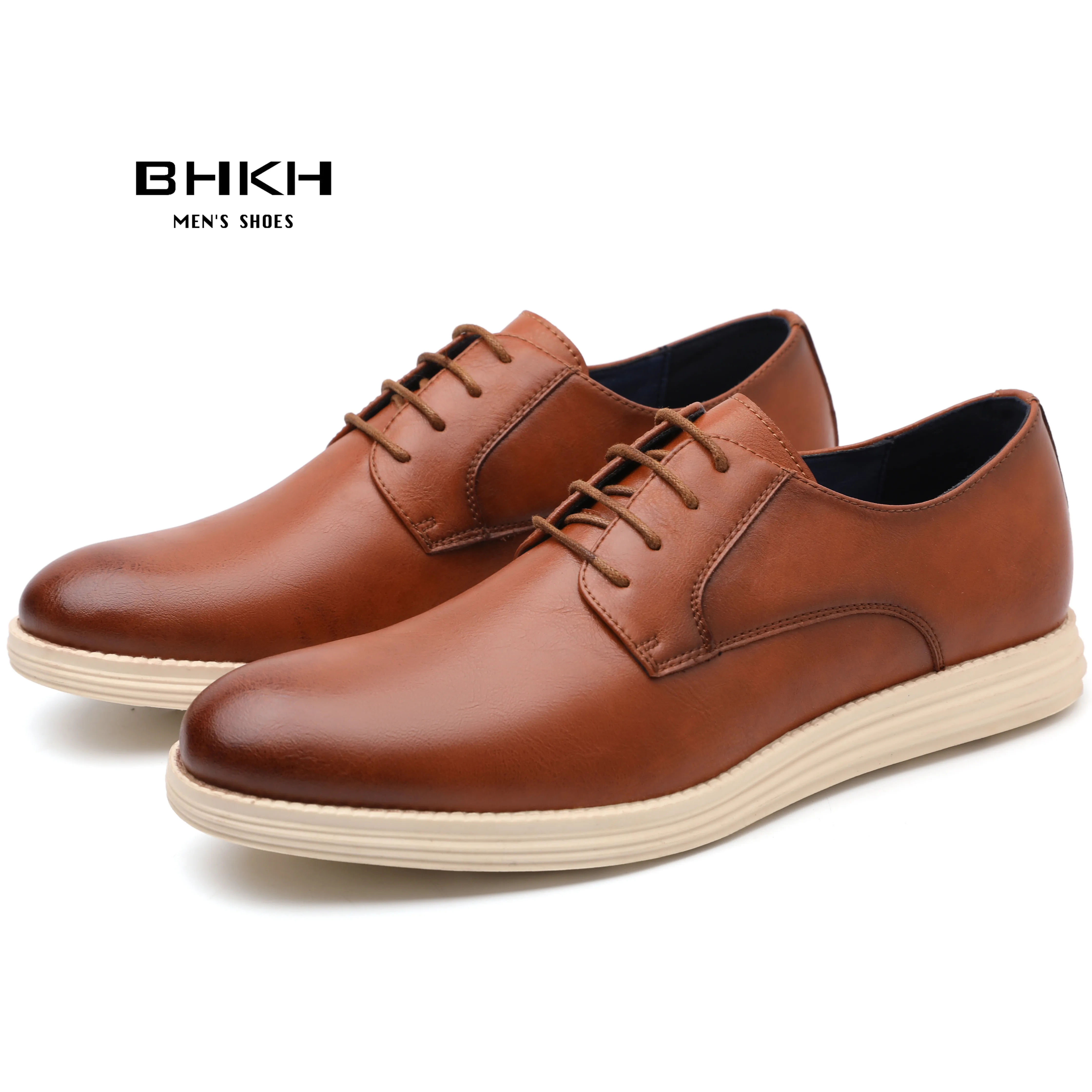 Bhkh 2022 Leather Men Casual Shoes Smart Business Work Office Lace-up ...