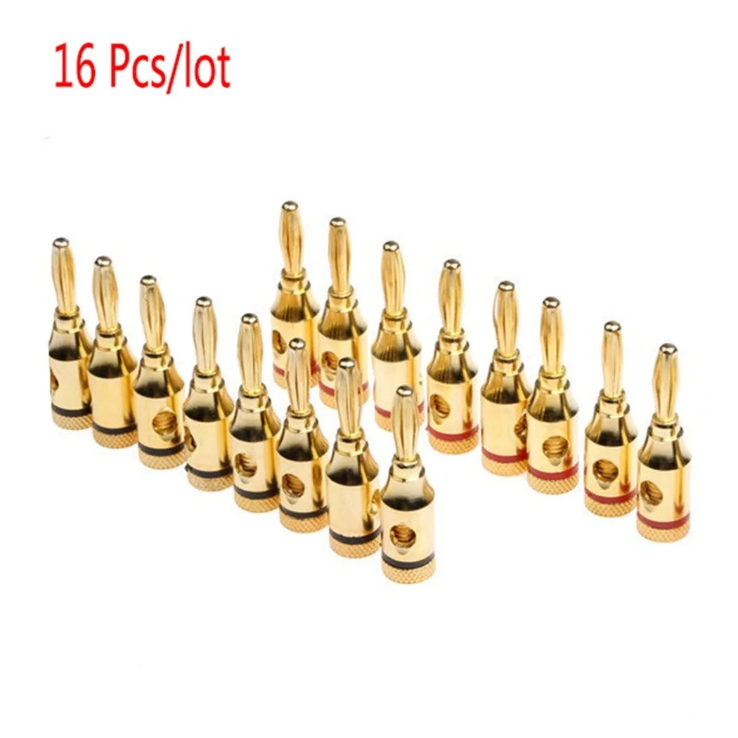 2-8-16-pcs-lot-24k-Gold-Plated-Musical-Cable-Wire-Banana-Plug-Pro-Audio ...
