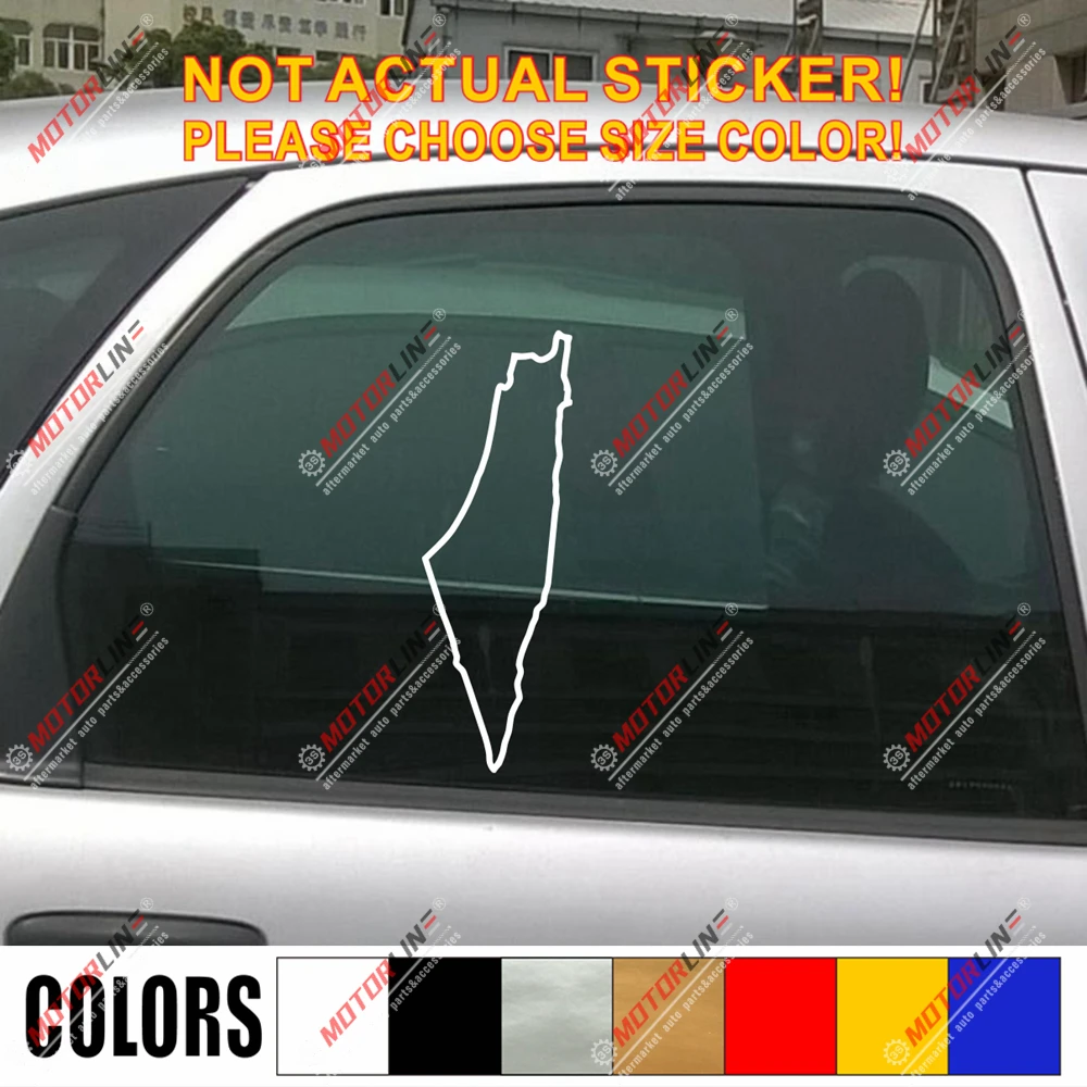 Israel-Map-Decal-Sticker-outline-Silhouett-Palestine-Palestinian-Car ...
