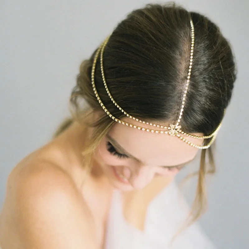 New Rhinestone head Chain Elegant Forehead Multi-Layer hair decoration ...