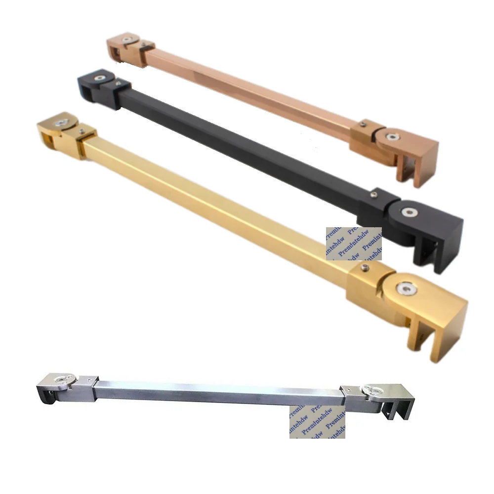 2Pcs-Wall-To-Glass-Shower-Enclosure-Fixing-Square-Bar-Bracket-Swaying ...