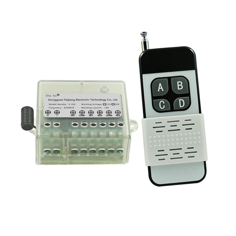 2-channel-two-relays-433mhz-DC12V-24V-wireless-rf-receiver-remote ...