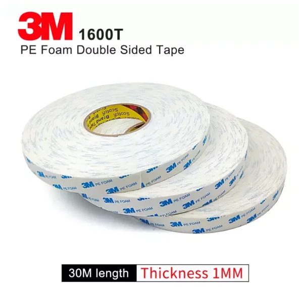 1600t White 3m Strong Mounting Tape Double Sided Sticker Foam Pad ...