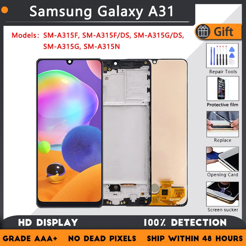 AMOLED LCD Display For Samsung Galaxy A31 SM A315F/DS LCD Touch Display ...