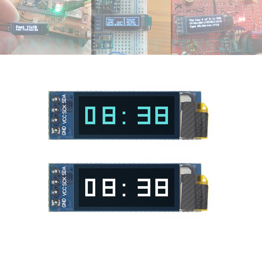 0.91 Inch Oled Module 0.91" White/blue Oled 128x32 Oled Lcd Led Ssd1306 ...