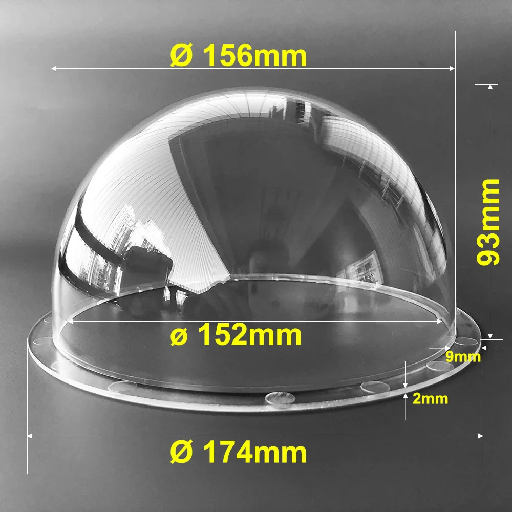 6.8 Inch Acrylic Indoor/Outdoor CCTV Replacement Clear Dome Housing ...