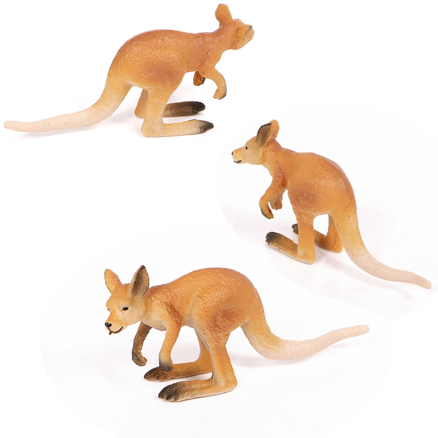 Realistic Safari Animals Action Figures,Wild Kangaroos Zoo Animals PVC ...