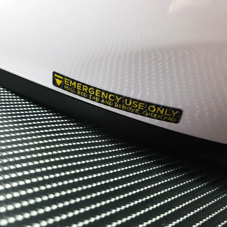 1-Pair-EMERGENCY-USE-ONLY-Pull-Red-Tab-Cheek-Pad-Helmet-Visor-Lens ...