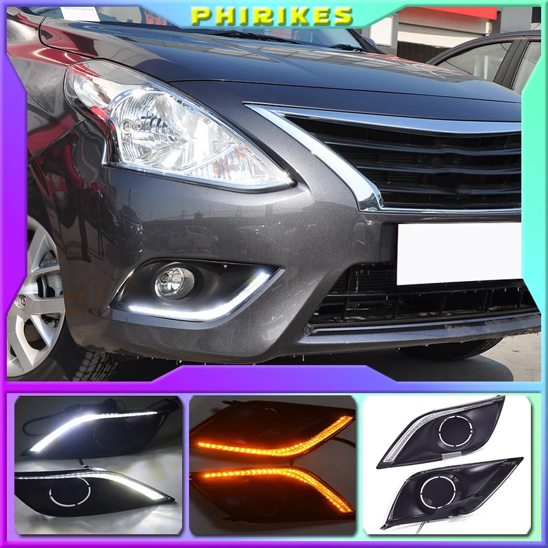 For-Nissan-Almera-Latio-Sunny-Versa-2014-2015-2016-2017-2018-LED-DRL ...