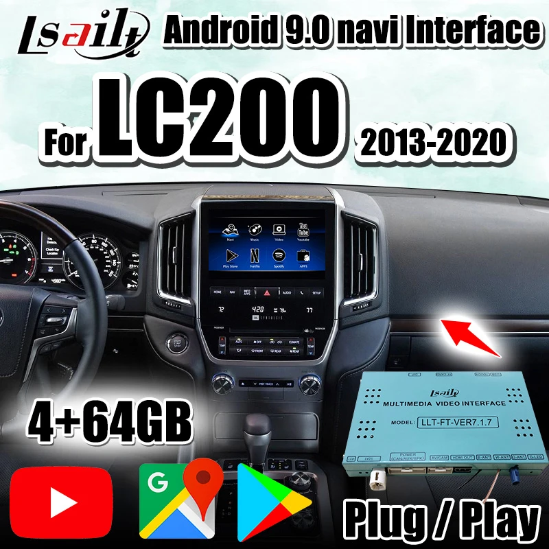 واجهة فيديو متعددة الوسائط CarPlay/Android ، لـ Land Cruiser LC200 VXR GXR 2013 2020 ، Android ...